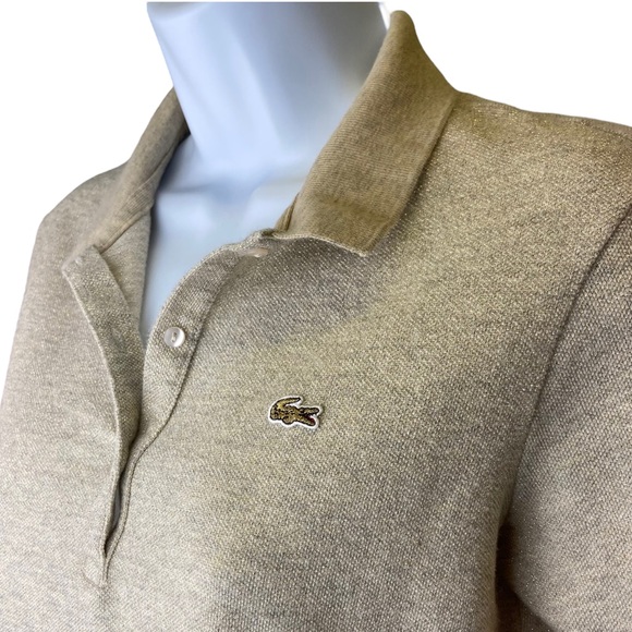 Lacoste | Tops | Lacoste Live Metallic Gold Polo M | Poshmark